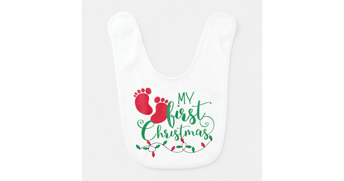 Baby's First Christmas Bib | Zazzle