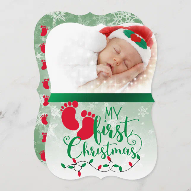 Baby's First Christmas Card | Zazzle