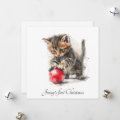 Baby's First Christmas Cute Kitten Holiday Card | Zazzle