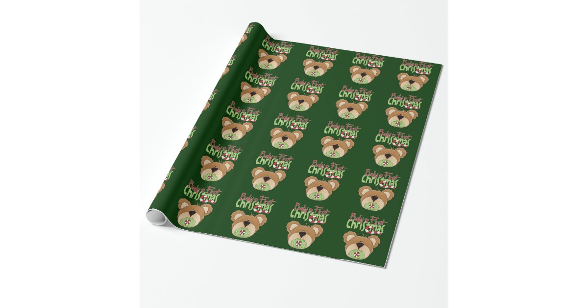Baby's First Christmas Holiday wrapping paper | Zazzle.com