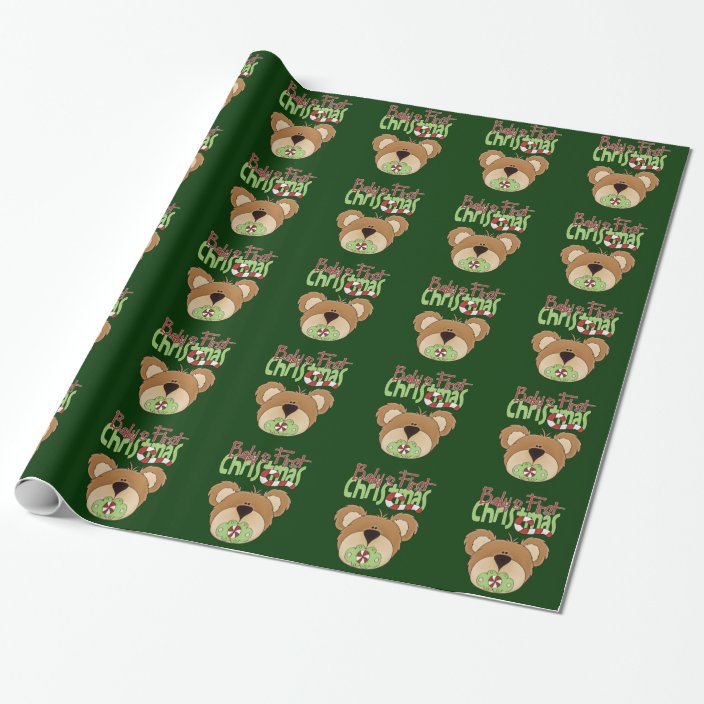Baby's First Christmas Holiday wrapping paper | Zazzle.com