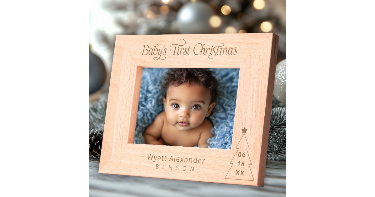 Baby's First Christmas Personalized Engraved Frames | Zazzle