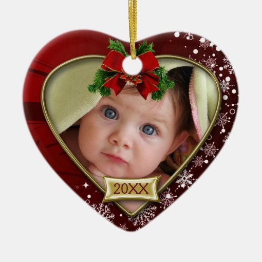 Baby's First Christmas Photo Frame Ornament | Zazzle