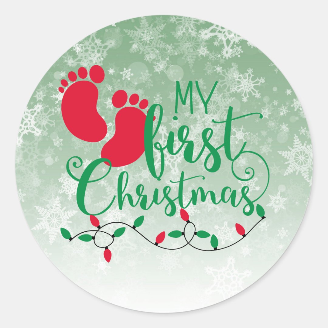 Baby's First Christmas Sticker | Zazzle