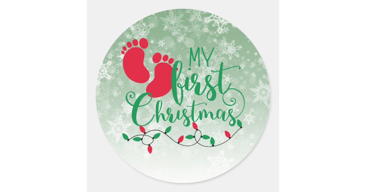 Baby's First Christmas Sticker | Zazzle