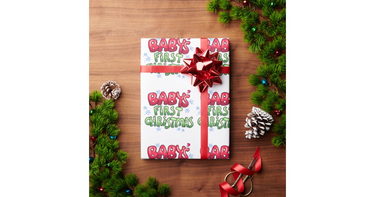 Baby's First Christmas Wrapping Paper | Zazzle