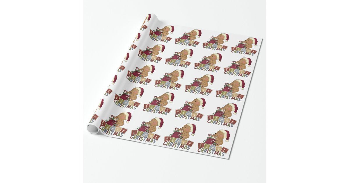 Baby's First Christmas wrapping paper | Zazzle.com