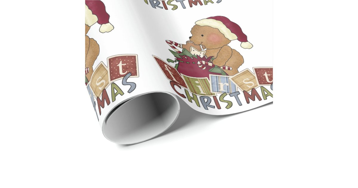 Baby's First Christmas wrapping paper | Zazzle.com