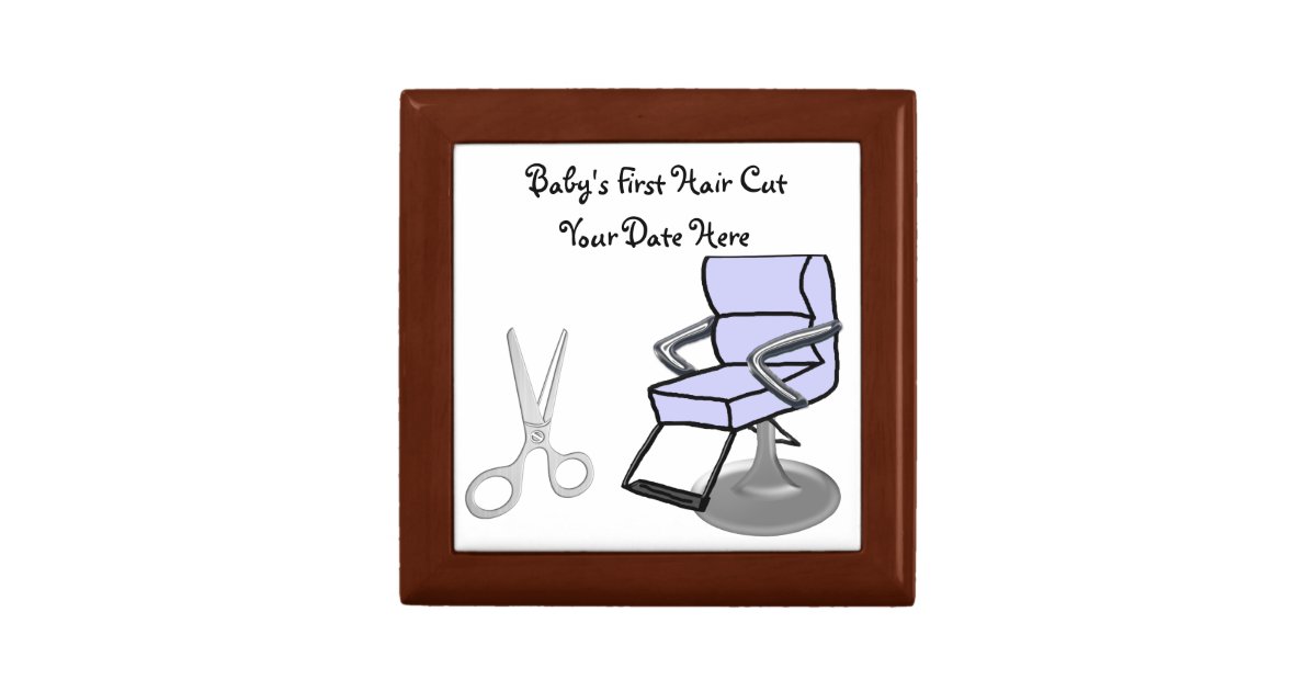 Baby's First Haircut Gift Box (Blue) | Zazzle
