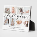 Baby's First Year Birth Stats & Photo Collage Plaque | Zazzle