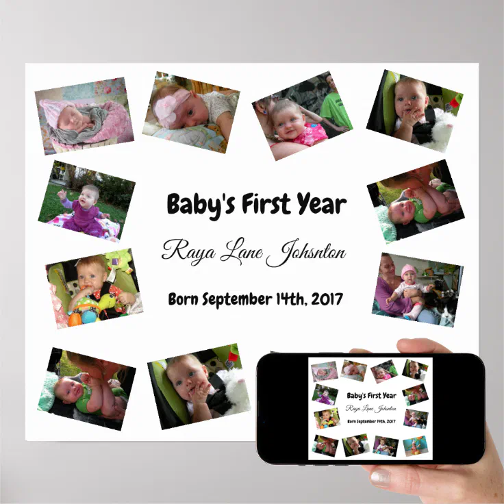 Baby's First Year Personalized Poster | Zazzle