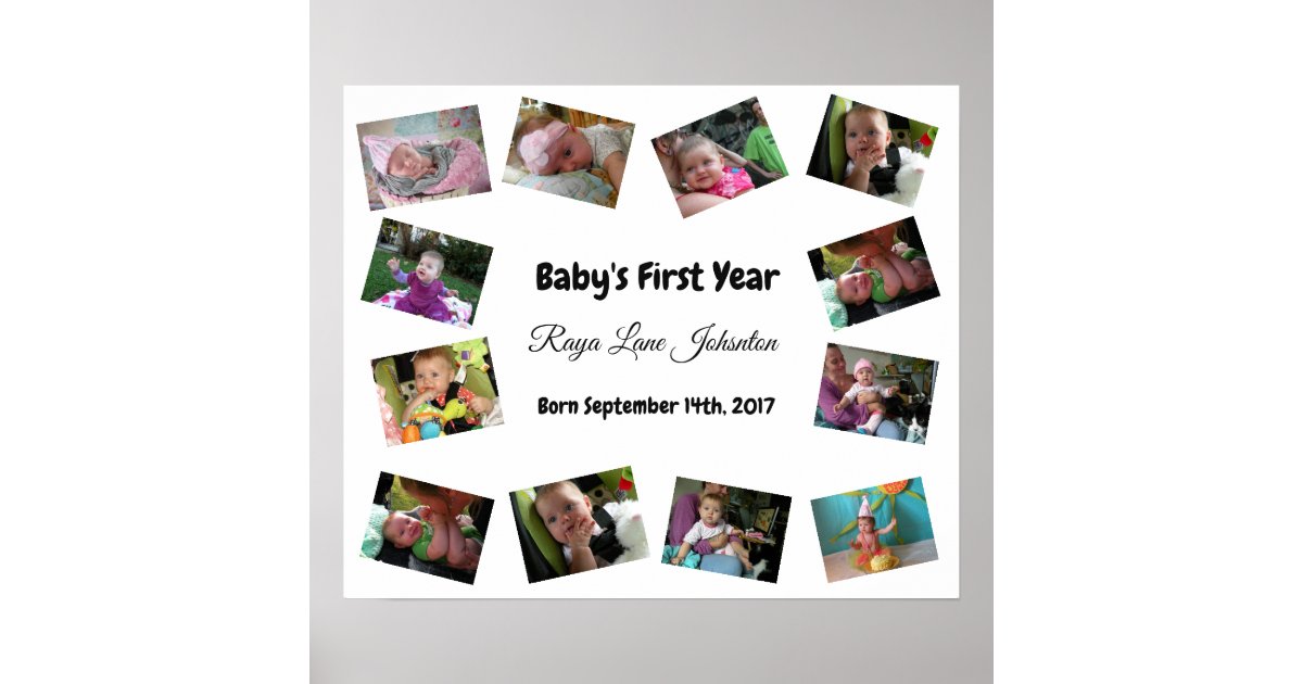 Baby's First Year Personalized Poster | Zazzle