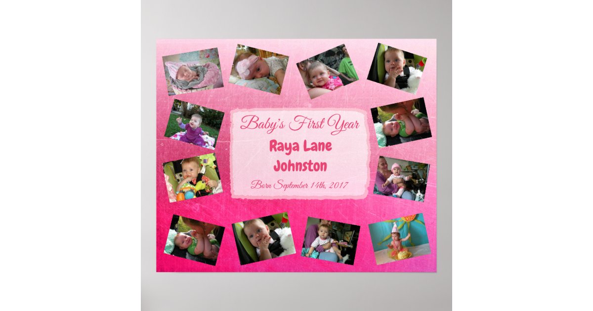 Baby's First Year Personalized Poster | Zazzle