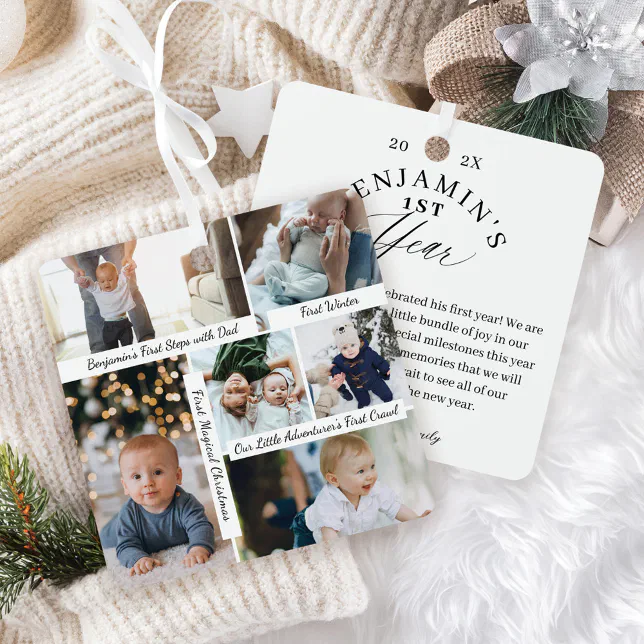 Baby's First Year Photo Gallery Special Highlights Metal Ornament | Zazzle