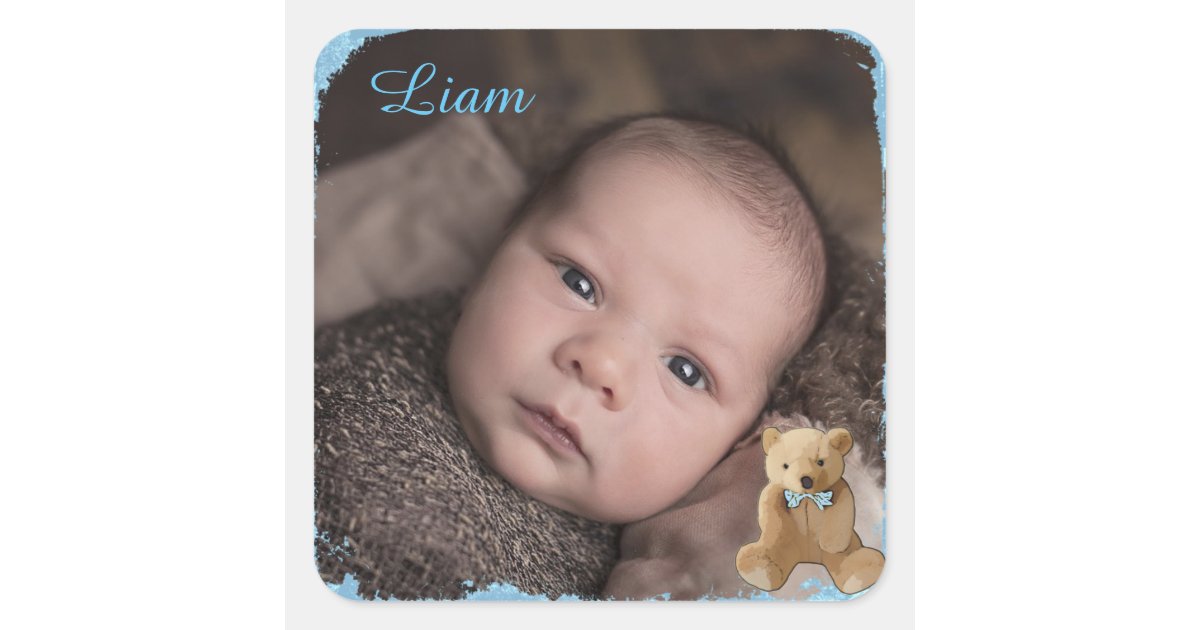 Baby's Name and Photo Sticker | Zazzle
