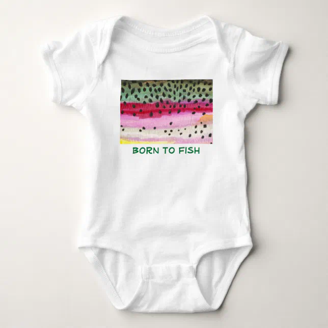 Baby's Rainbow Trout Fishing Baby Bodysuit | Zazzle