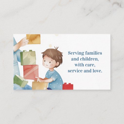 Babysitter Nanny Childcare Watercolor Play Business Card | Zazzle