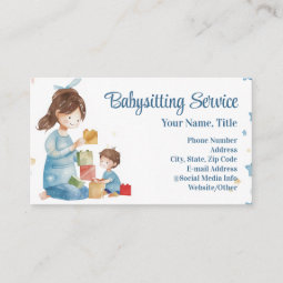 Babysitter Nanny Childcare Watercolor Play Business Card | Zazzle