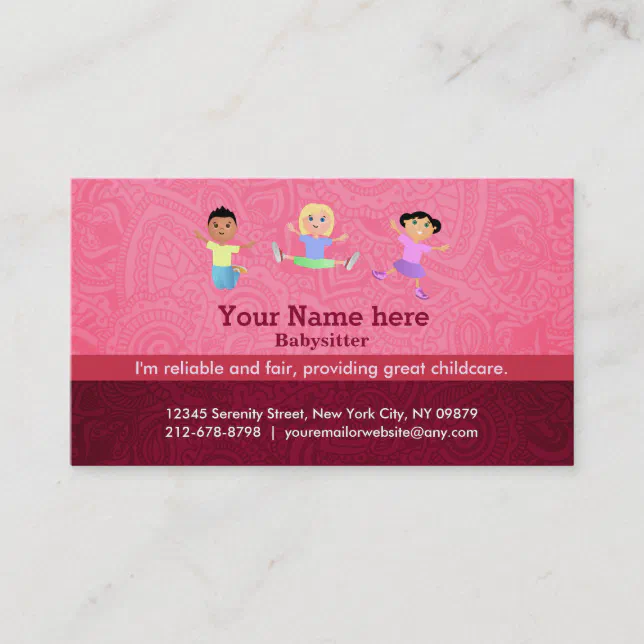 Babysitter slogans business card | Zazzle