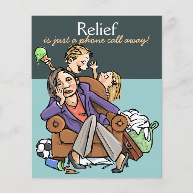 Babysitting Child care Mother's helper promo card Flyer | Zazzle