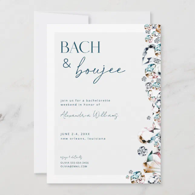 Bach and Boujee Bachelorette Weekend Invitation | Zazzle