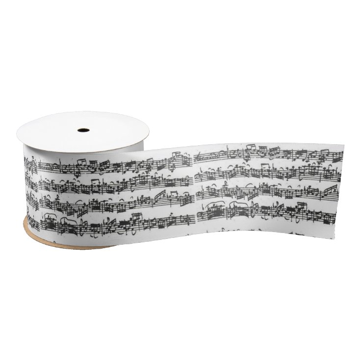 Bach Cello Suite Music Manuscript Satin Ribbon | Zazzle