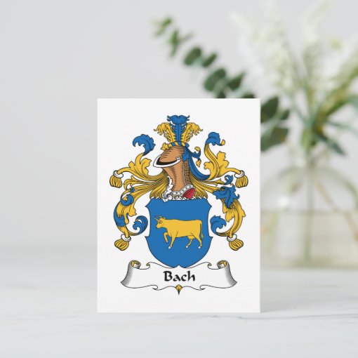 Bach Family Crest Postcard | Zazzle