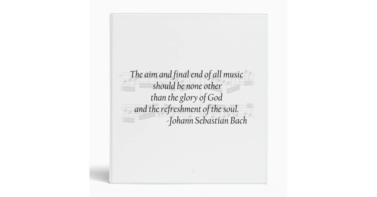 Bach Quote Music Binder | Zazzle