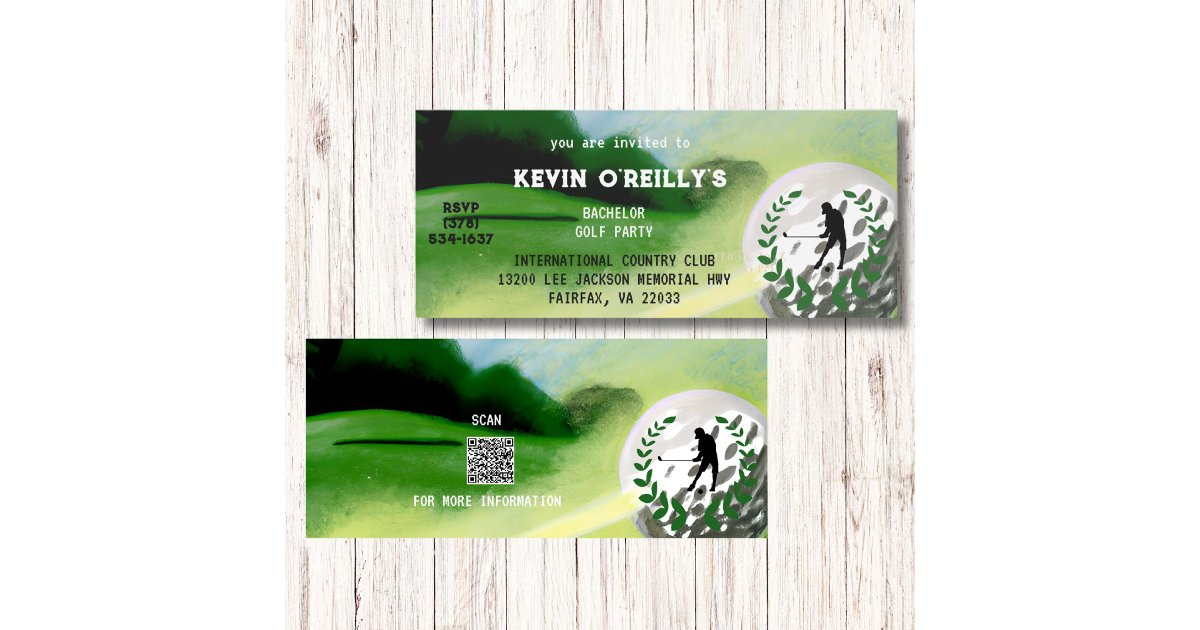 Bachelor or Stag Golf Party Invitation Ticket | Zazzle