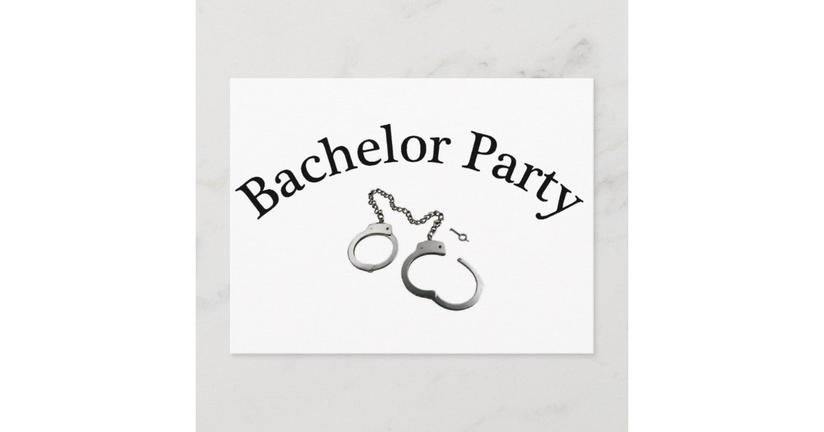 Bachelor Party Handcuffs Postcard | Zazzle