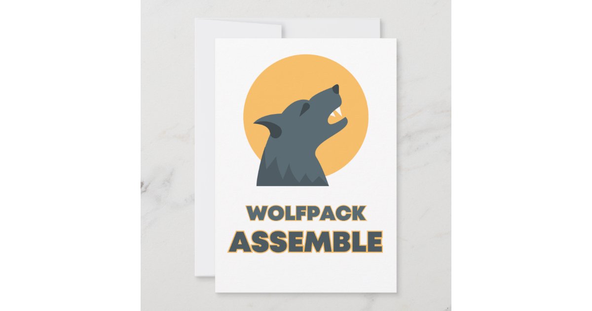 Bachelor party invitations wolfpack assemble | Zazzle