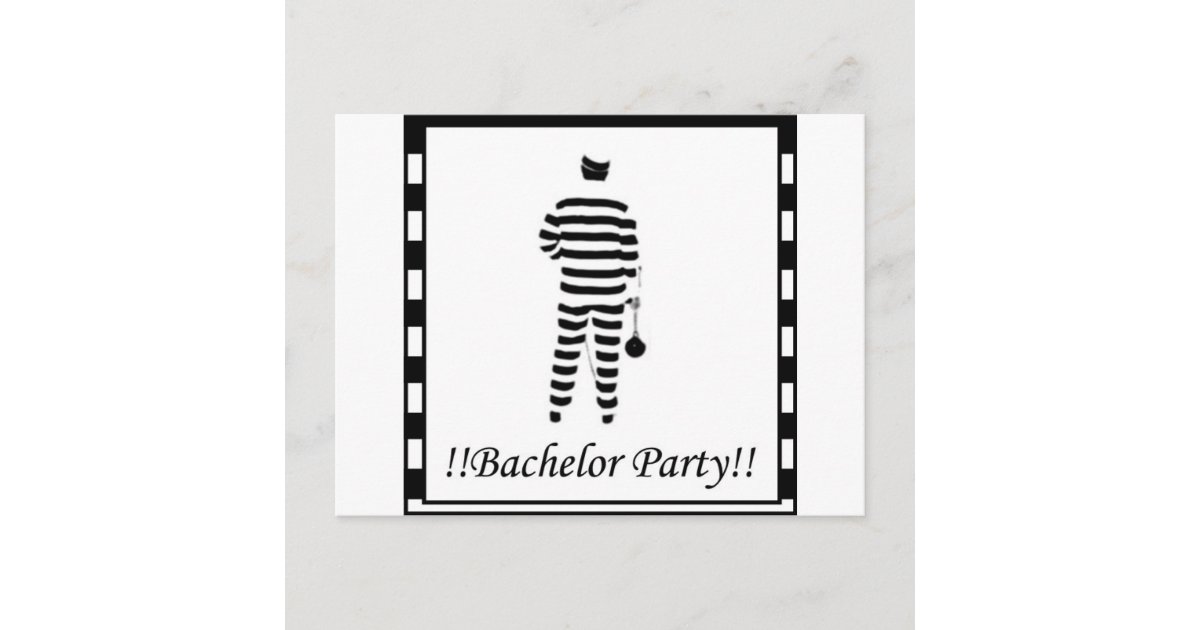 Bachelor party - Prison Man Invitation Postcard | Zazzle