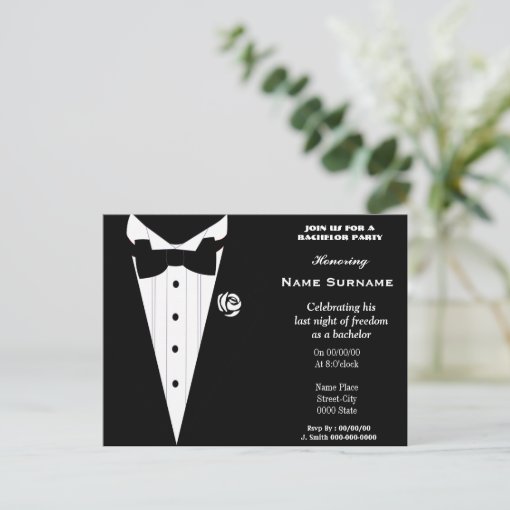 bachelor party,stag party,groom shower.... invitation postcard | Zazzle