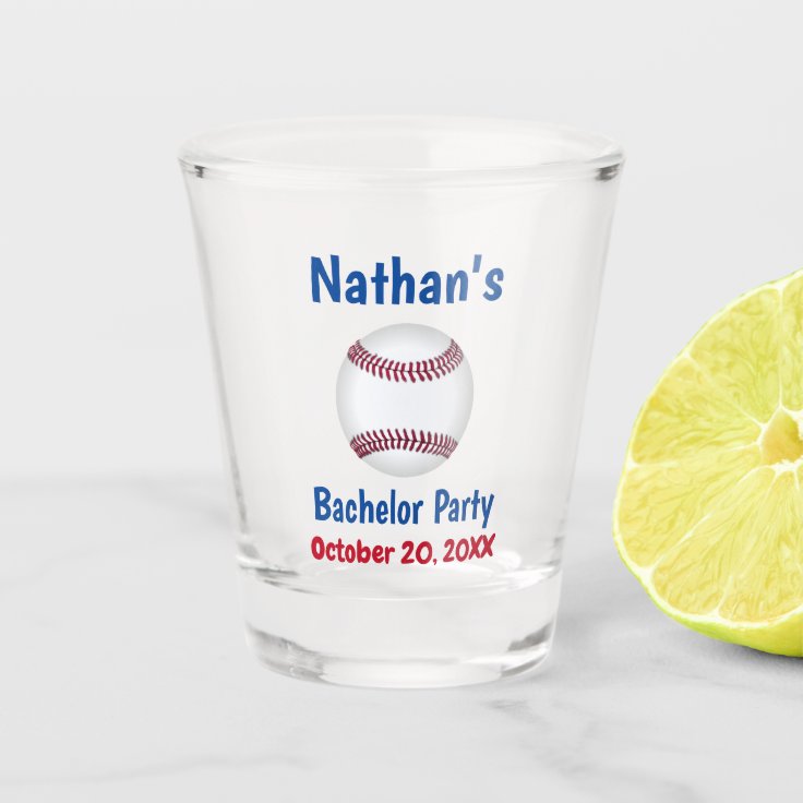 Bachelor Party Wedding Favor Baseball Shot Glass | Zazzle