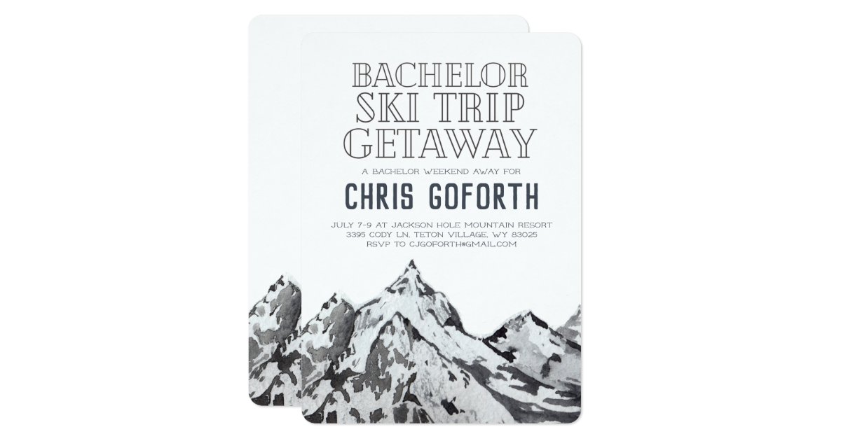 Bachelor Ski Trip Weekend Getaway Invitation | Zazzle.com