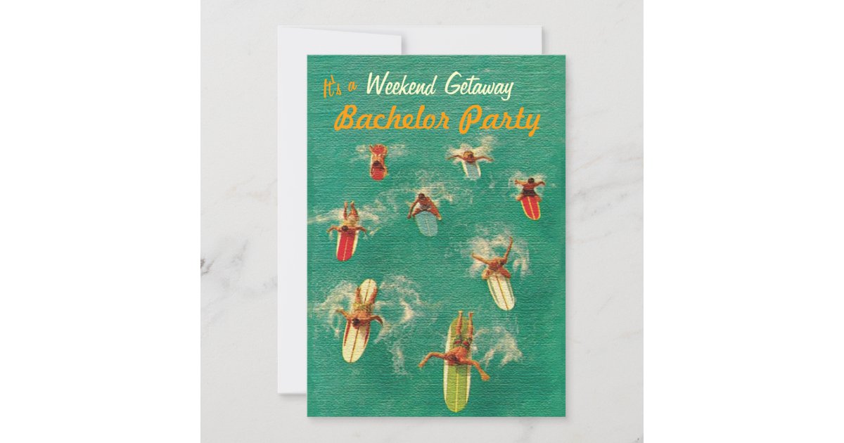 Bachelor Weekend Getaway Party Invitations | Zazzle
