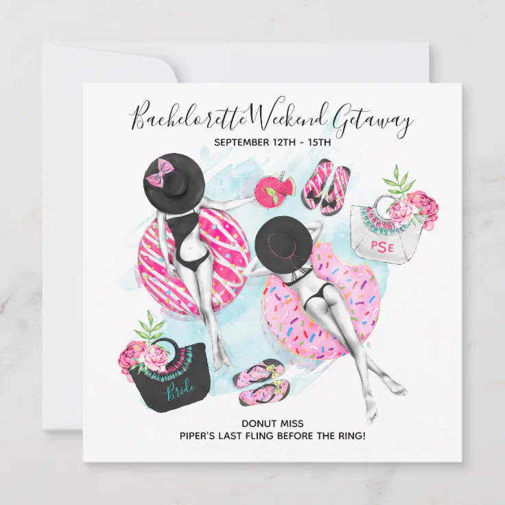 Bachelorette Beach Weekend Getaway Invitation | Zazzle