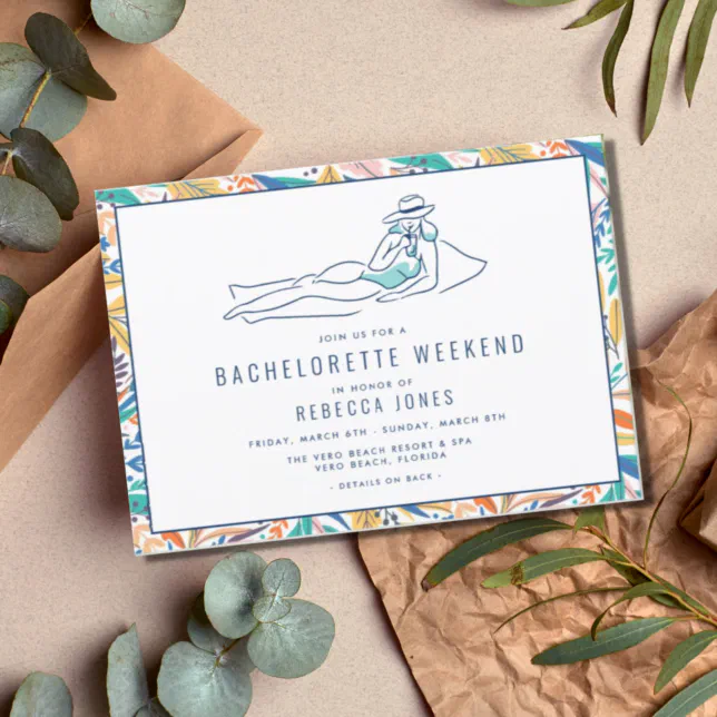 Bachelorette Beach Weekend Getaway Invitation | Zazzle