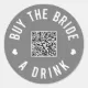 Bachelorette Buy The Bride A Drink Venmo QR Code C Classic Round ...