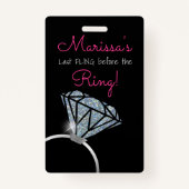 Bachelorette, Diamond ring, Party Pass, VIP Badge | Zazzle