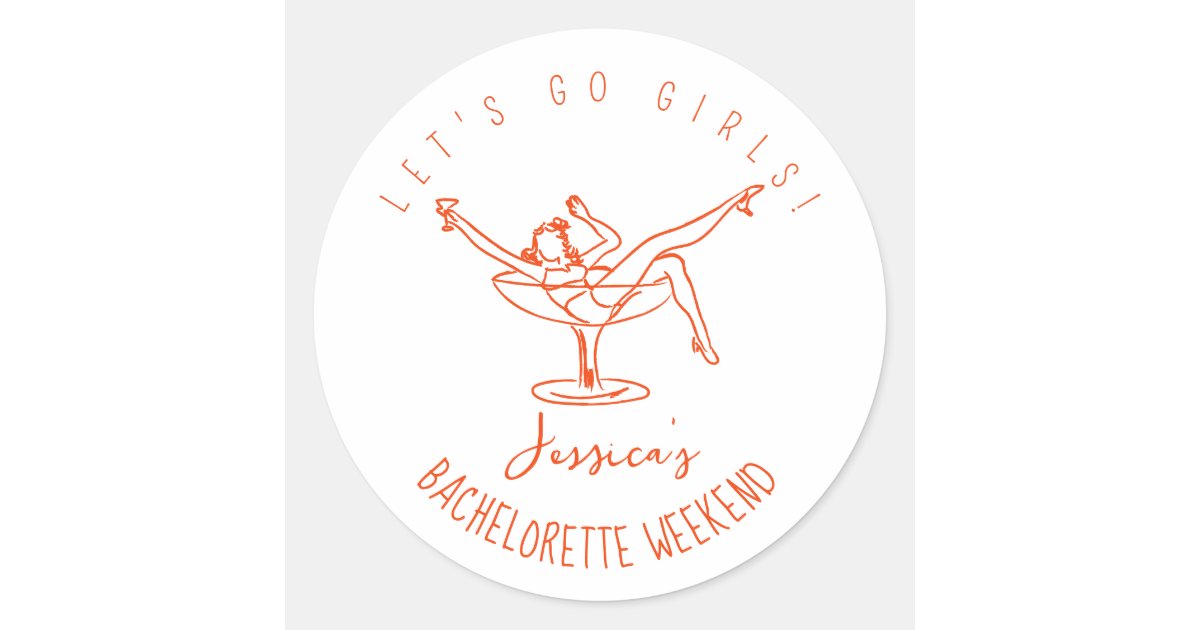 Bachelorette favor personalized sticker | Zazzle