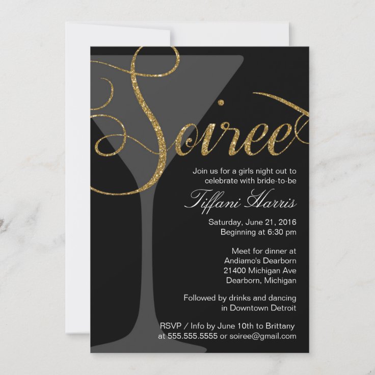 Bachelorette Girls Night Out Soiree Invitation | Zazzle
