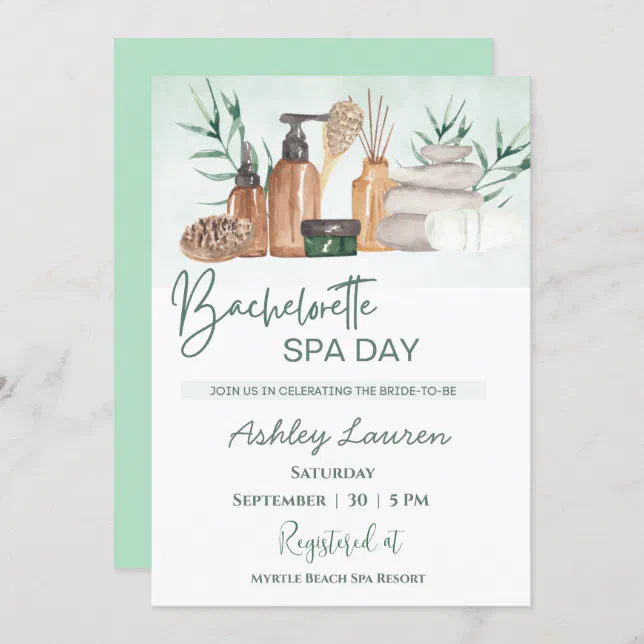 Bachelorette Girls Spa Invitation | Zazzle