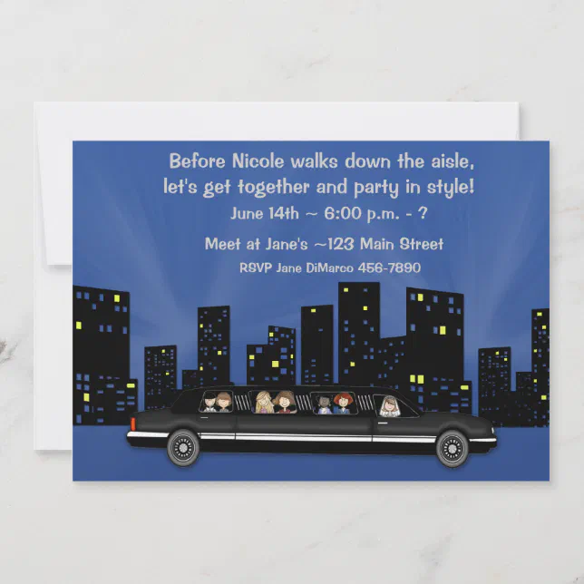 Bachelorette Limo Party Invitation | Zazzle