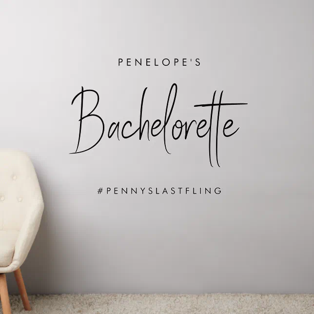 Bachelorette | Modern Minimalist Script Wall Decal | Zazzle