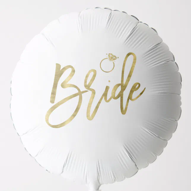 Bachelorette Party Balloons Faux Gold Bride | Zazzle