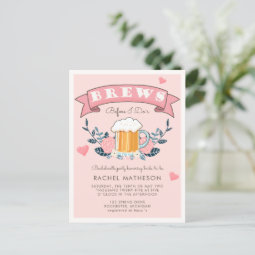 Bachelorette party beer postcard invitation | Zazzle