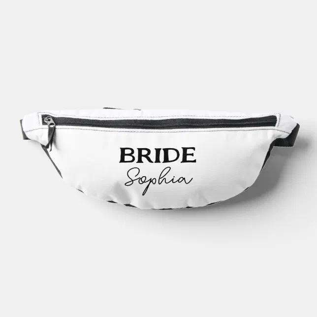Bachelorette Party Brides Name Black & White Fanny Pack | Zazzle