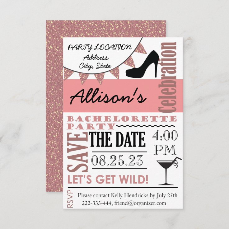 Bachelorette party design invitation | Zazzle