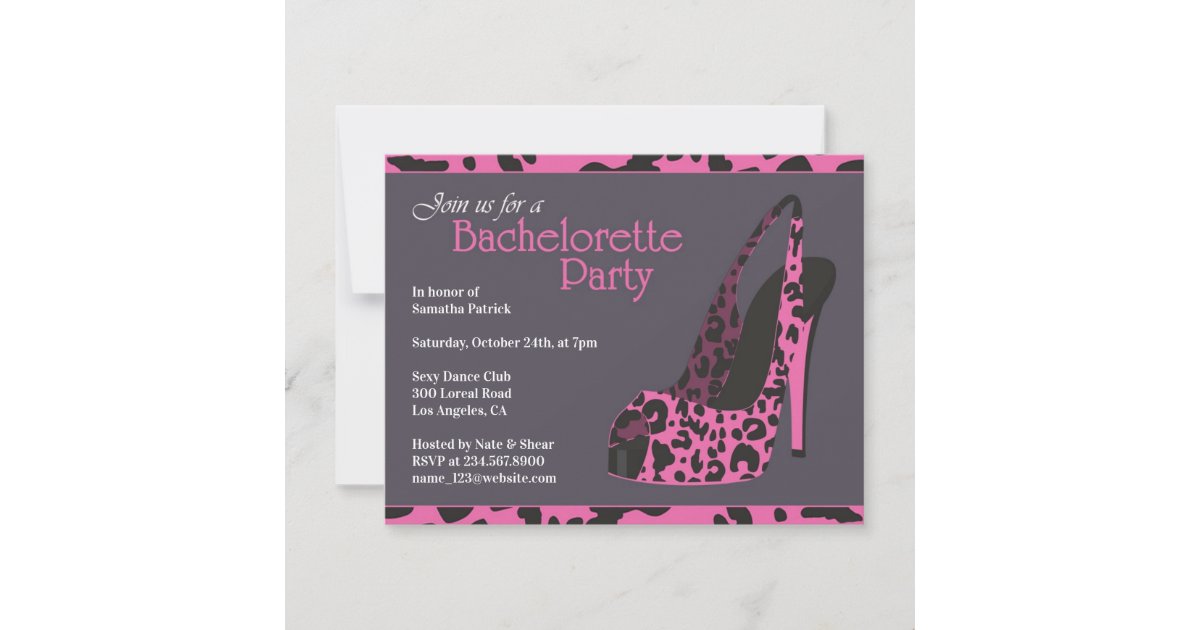Bachelorette Party High Heel Invitation | Zazzle